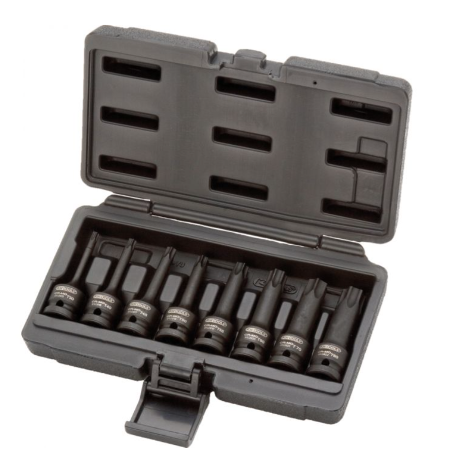 Jeu De Douilles Longues à Chocs Torx® T30"80 1/2′′, 8 Pièces