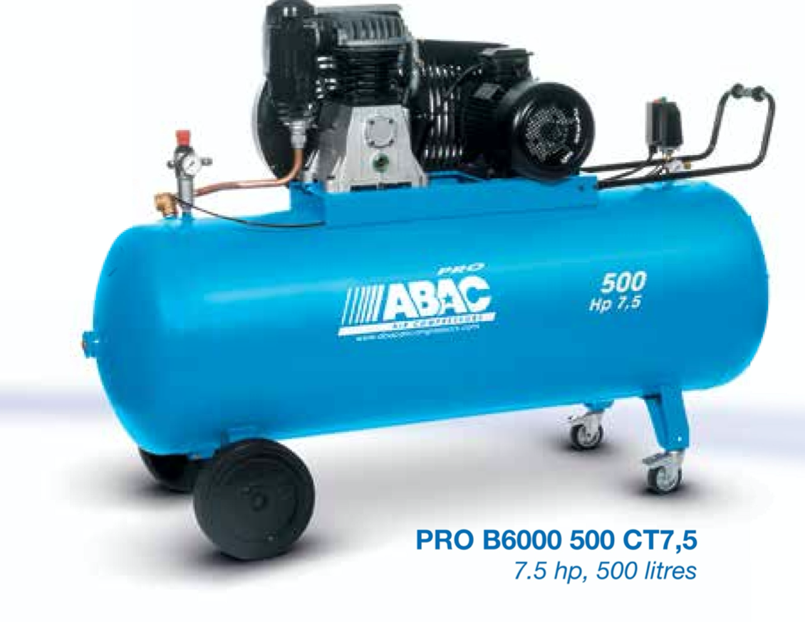 Compresseur à Air Pro Abac B6000 500 Lt 400 V 7.5ch 5.5 Kw 11 Bar